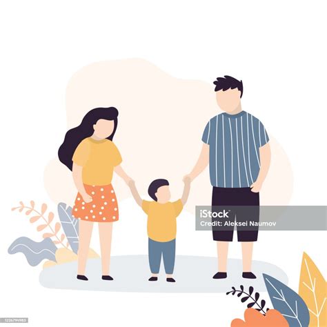 세 명의 아이들이 손을 잡고 있습니다 가족 초상화입니다 형제 자매가 함께 청소년과 미취학 아동 교육에 대한 스톡 벡터 아트 및