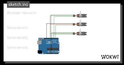 3 Servos 180 Wokwi Esp32 Stm32 Arduino Simulator