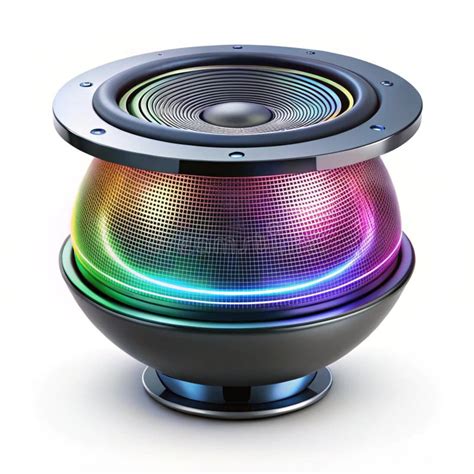 Floating Speaker With Rotating Sound Waves Stock Illustration Illustration Of Waves