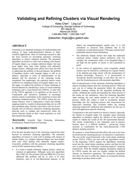 Pdf Validating And Refining Clusters Via Visual Rendering
