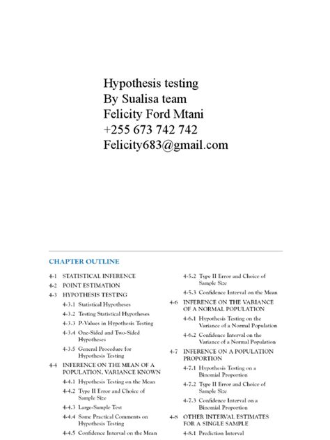Hypothesis Testing Pdf Statistical Hypothesis Testing Statistics