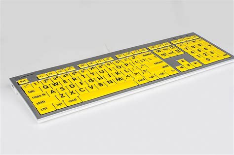 Large Print Keyboard For Mac Blk Print Yellow Keys With LED Light