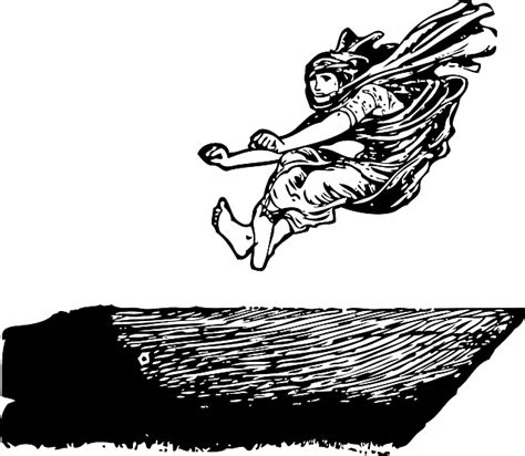 Jumping Man Boy Black AndFree Vector Graphic On