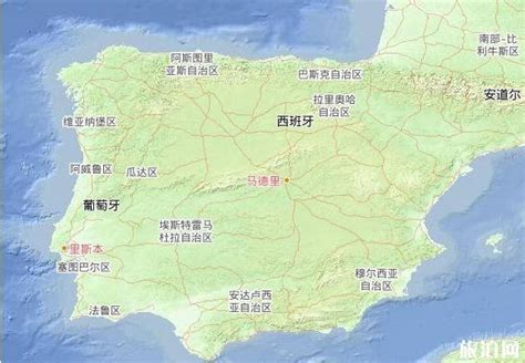 西班牙地理位置地图 旅泊网