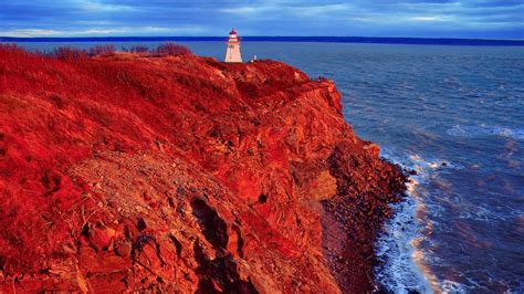 Cape Enrage Lighthouse Bay Of Fundy New Brunswick Canada Free