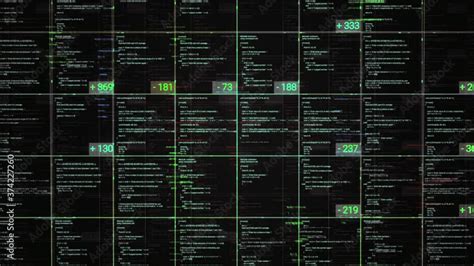programming blocks of code on black background seamless loop animation abstract computer