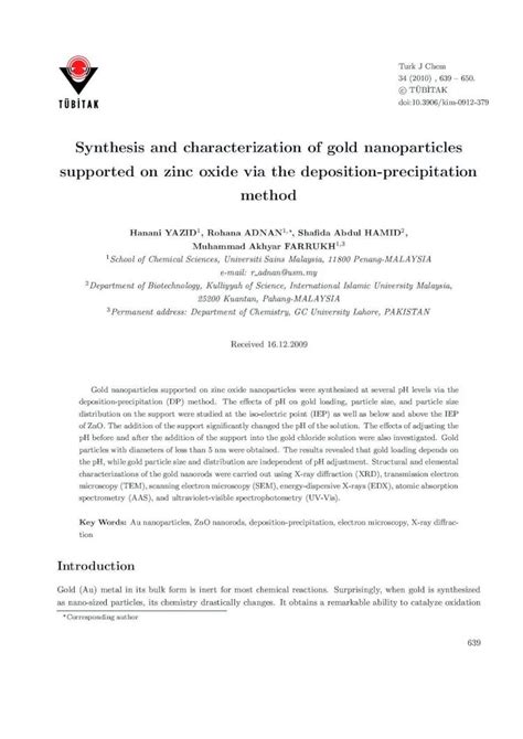 Pdf Synthesis And Characterization Of Gold Nanoparticles