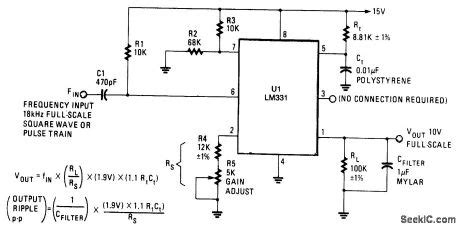 FREQUENCY VOLTAGE CONVERTER Basic Circuit Circuit Diagram SeekIC Com