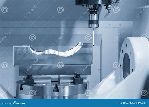 The Coordinate Measuring Machine Cmm Probe Attached On The 5 Axis Cnc Milling Machine Stock