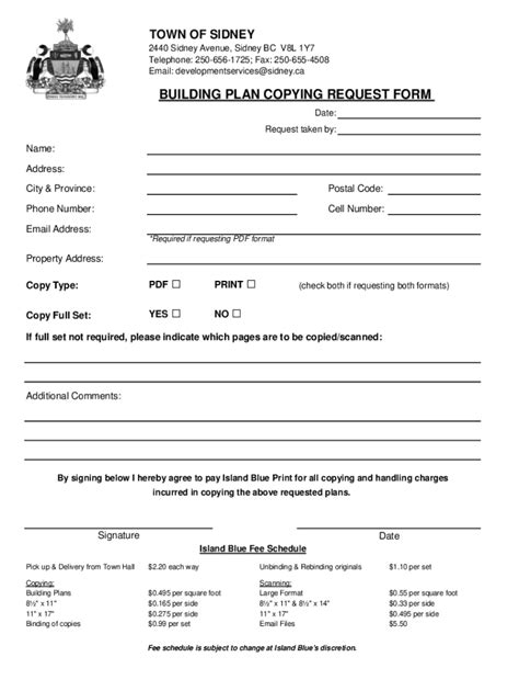 fillable online building plan copying request fax email print pdffiller