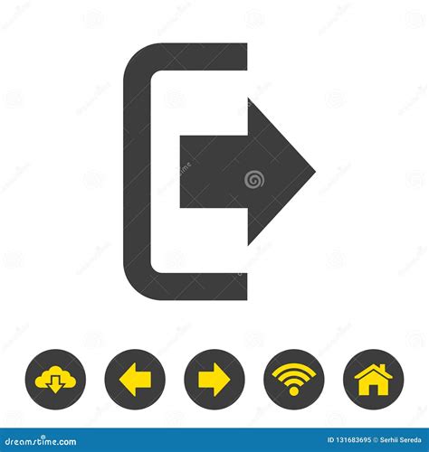 The Exit Icon On White Background Stock Illustration Illustration Of Door Shape