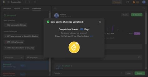 Harshal Dhunde On Linkedin Leetcode 100daychallenge Coding Consistency