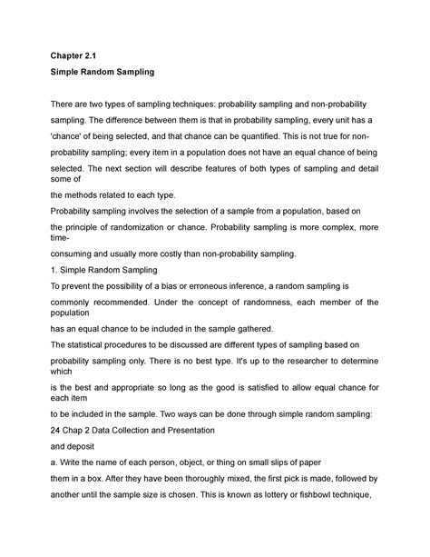 simple random sampling chapter 2 simple random sampling there are