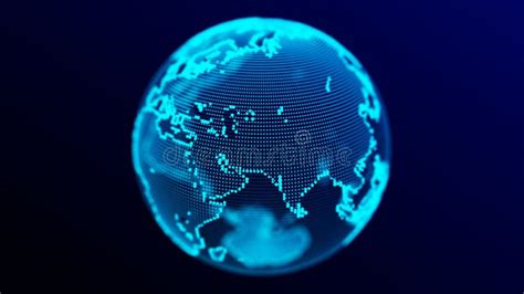 Abstract Planet Earth With Particles And A Connected Shell With Lines Global Network Connection