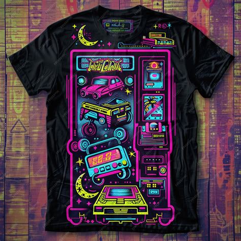 Retro Nostalgic 80s Themed Tshirt Design In Png Format Premium Ai