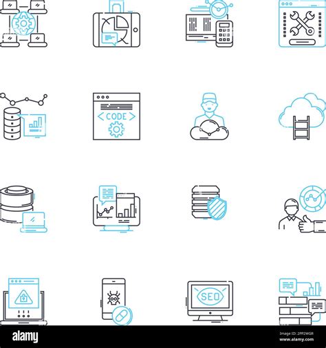 Digital Marketing Linear Icons Set Seo Ppc Social Media Email