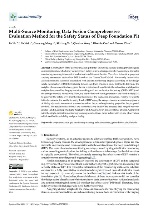 Pdf Multi Source Monitoring Data Fusion Comprehensive Evaluation