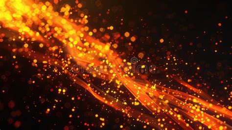 A Digital Matrix Grid Illuminated By Vibrant Orange Lights Creates A