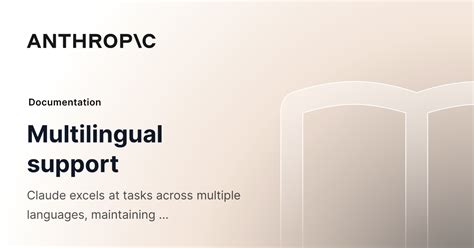 Multilingual Support Anthropic