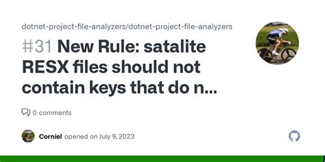New Rule Satalite Resx Files Should Not Contain Keys That Do Not Exist