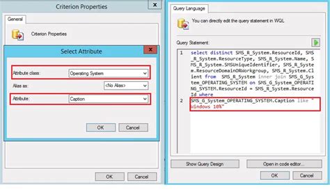 how to create sccm collection based on operating system attribute class