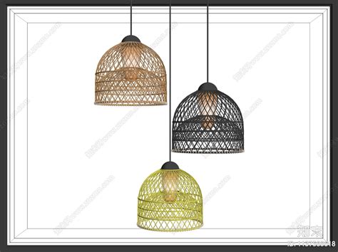 东南亚竹编吊灯su模型下载【id1137588618】知末su模型网