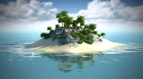 섬에는 나무가 있다 렌더링된 3d 섬 고화질 사진 사진 섬 배경 일러스트 및 사진 무료 다운로드 Pngtree