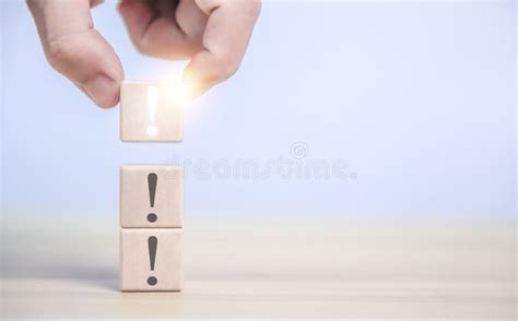 The Wooden Block Shows An Exclamation Mark Business Development Ideas