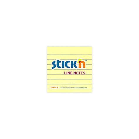 Stickn Lined Sticky Note Pad 3 X 3 100 Sheets Bayan Eshop