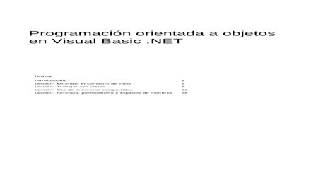 programación orientada a objetos en visual basicdocshare01 docshare