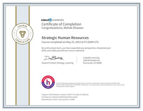 Mehak Dhawan On Linkedin Certificate Of Completion