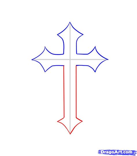 Simple Cross Outline Tattoo