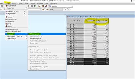 Solved Autodesk Robot Modal Analysis Displacement And Rotation Output