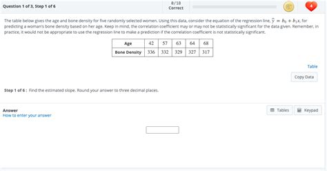 solved the table below gives the age and bone density for