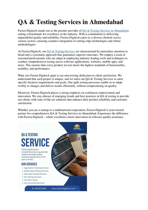 Ppt Qa And Testing Services In Ahmedabad Fusion Digitech Powerpoint