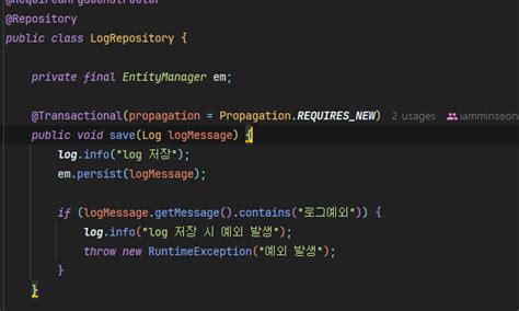 스프링 Db 2편 데이터 접근 활용 기술 17 데이터 접근 기술 스프링 트랜잭션 전파 2 활용 2 나의 성장일기