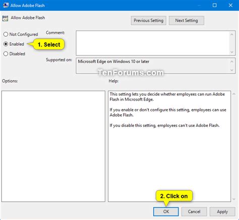 Enable Or Disable Adobe Flash Player In Microsoft Edge In Windows 10