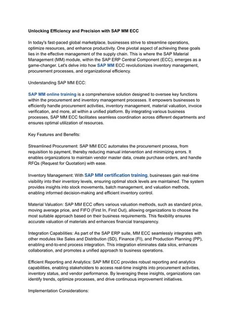 PPT SAP ECC MM PowerPoint Presentation Free Download ID