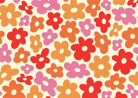 🔥 Free Download Retro Groovy Flower Prints Wallpaper By Ecompton73