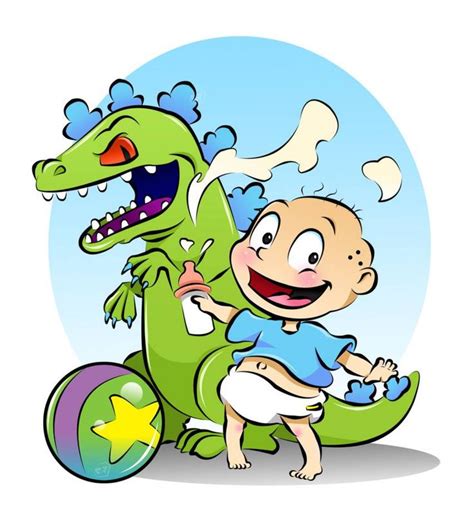 Tommy Pickles And Reptar By Pokori On Deviantart Tommy Pickles Rugrats Nickelodeon Cartoons