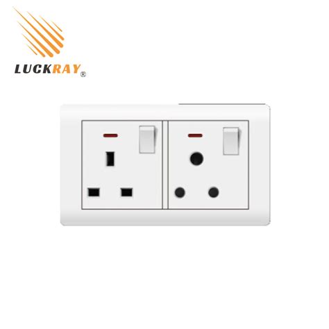 British Uk High Quality One 13a Socket Plus 15a Socket Switch Socket