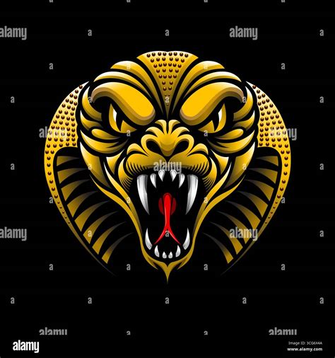 Fierce Golden Snake Head Vector Illustration Perfect For Logos
