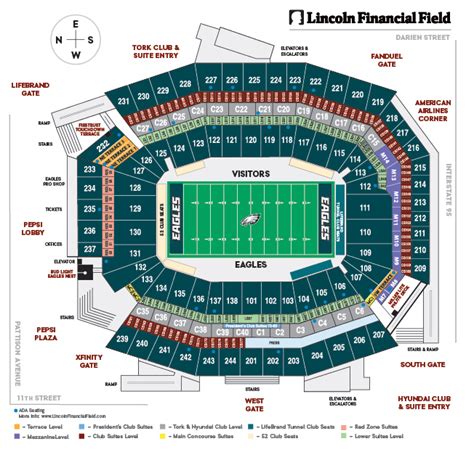 Lincoln Financial Field Seat Chart Concerts Cabinets Matttroy