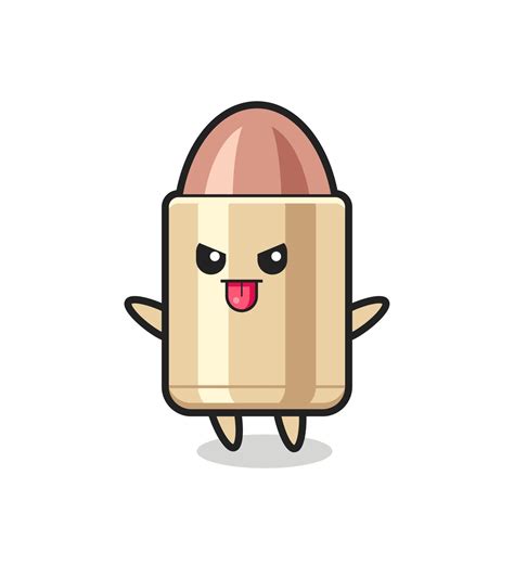 Naughty Bullet Character In Mocking Pose Vector Art At Vecteezy