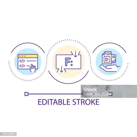 Menggunakan Fungsi Dalam Ikon Konsep Loop Pemrograman Ilustrasi Stok