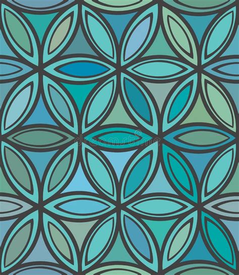 Green Seamless Abstract Floral Pattern Stock Illustration