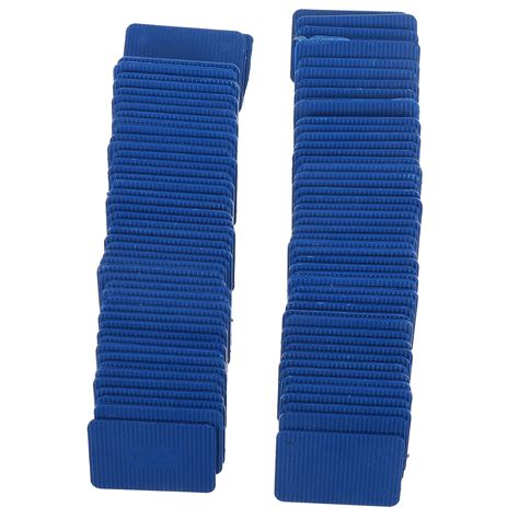 100 Pcs Small Thin Flat Plastic Shims And Wedges For Leveling Grid Jar Furniture Gaskets Blue