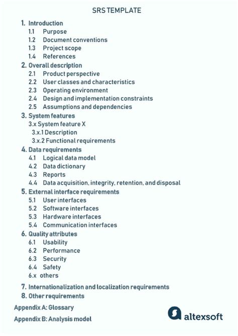 Functional And Non Functional Requirements Template