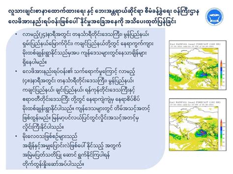 မိုးလေဝသအခြေအနေ အမျိုးသားညီညွတ်ရေးအစိုးရ ထပ်ဆင့်သတိပေး