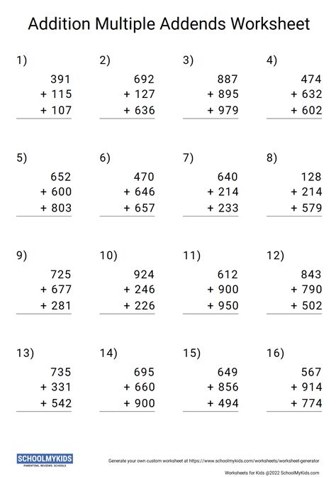 Negative Numbers Addition Worksheet Generator Math Worksheet Creater